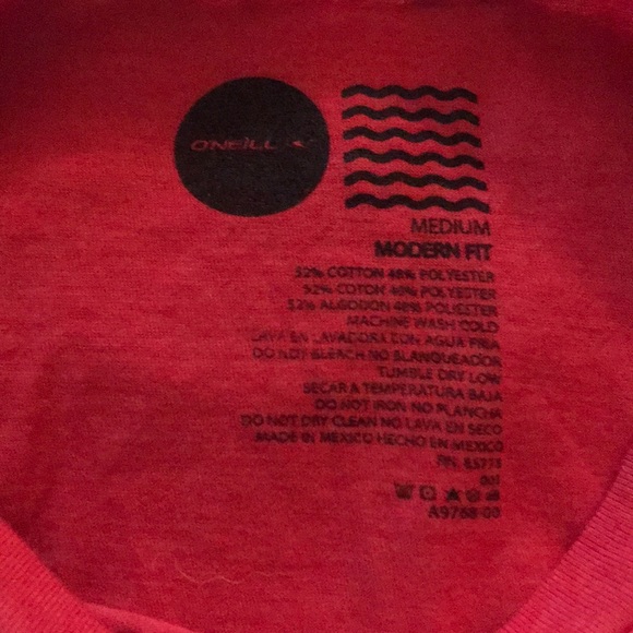 O'Neill | Shirts | Medium Red Oneill Tshirt | Poshmark